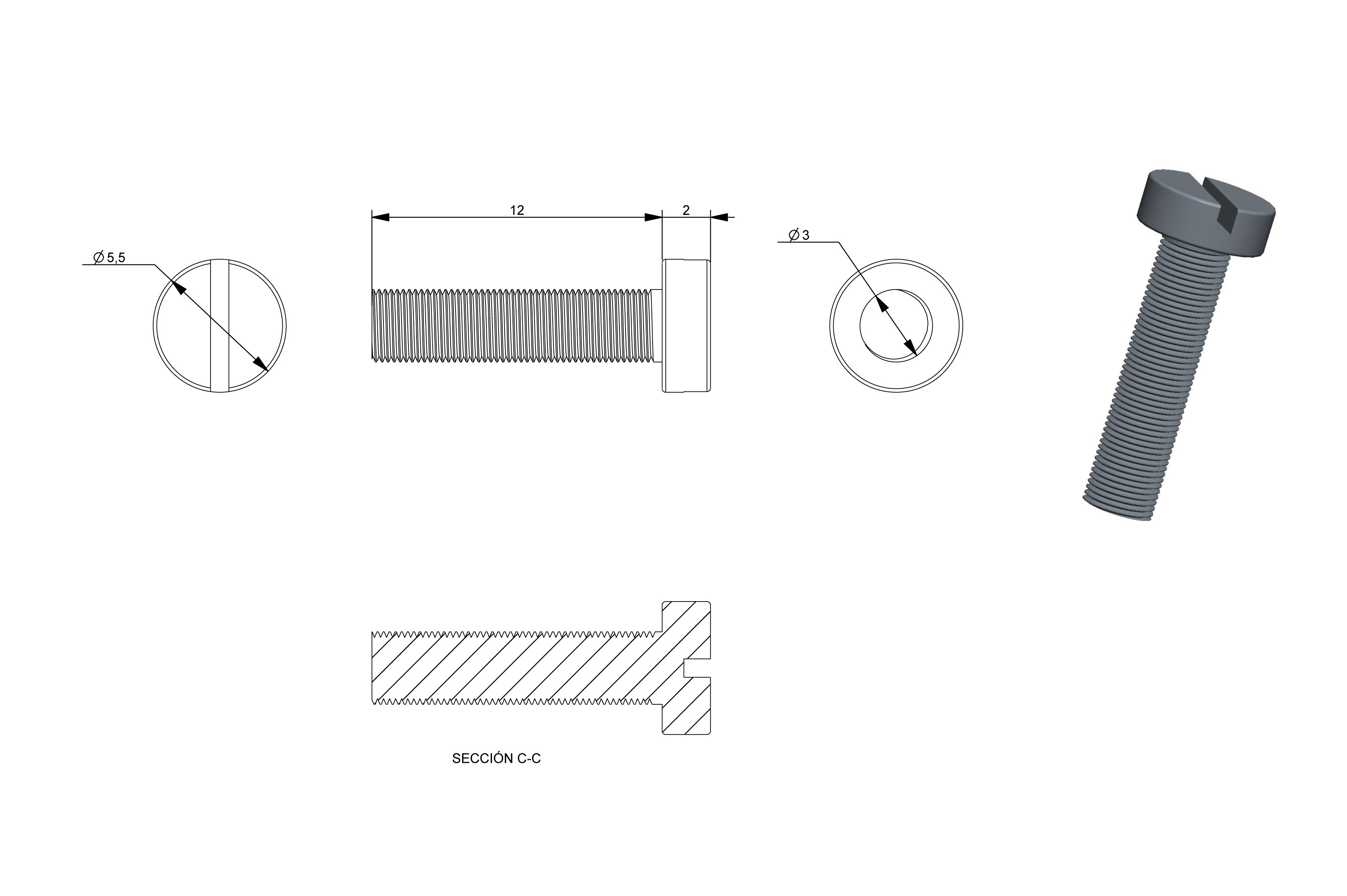 Screw M3X12 DIN 84 Type Metric Thread Pack Of 30 Ref 002987 Screw M3X12 DIN 84 Type Metric Thread Pack Of 30 Ref 002987