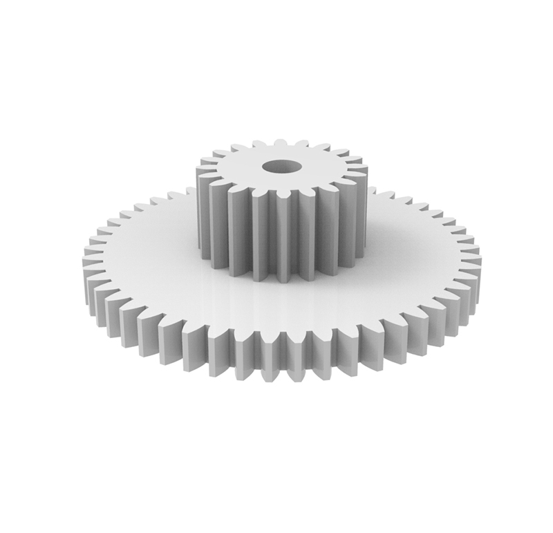 Plastic gear Module 0.400, Teeth 50Z, Shape with pinion, ref. 013337 ...