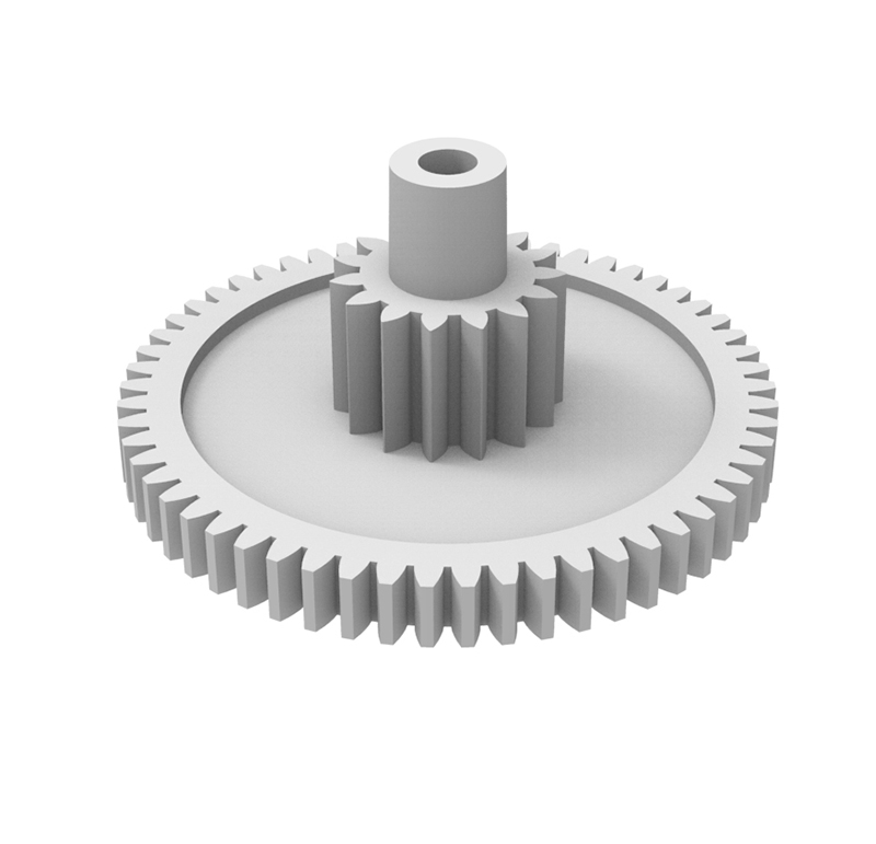 Plastic gear Module 0.500, Teeth 58Z, Shape with pinion, ref. 019706 ...